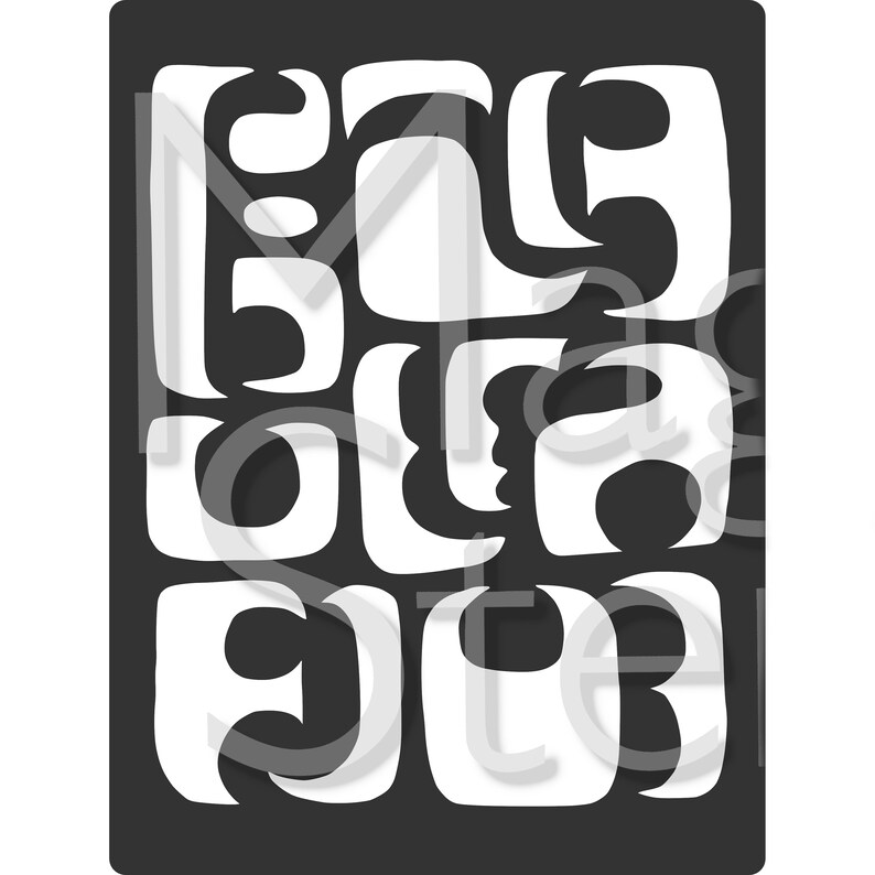 Abstracts 4 Digital Stencil Template SVG DXF Vector Files Png Pdf ...