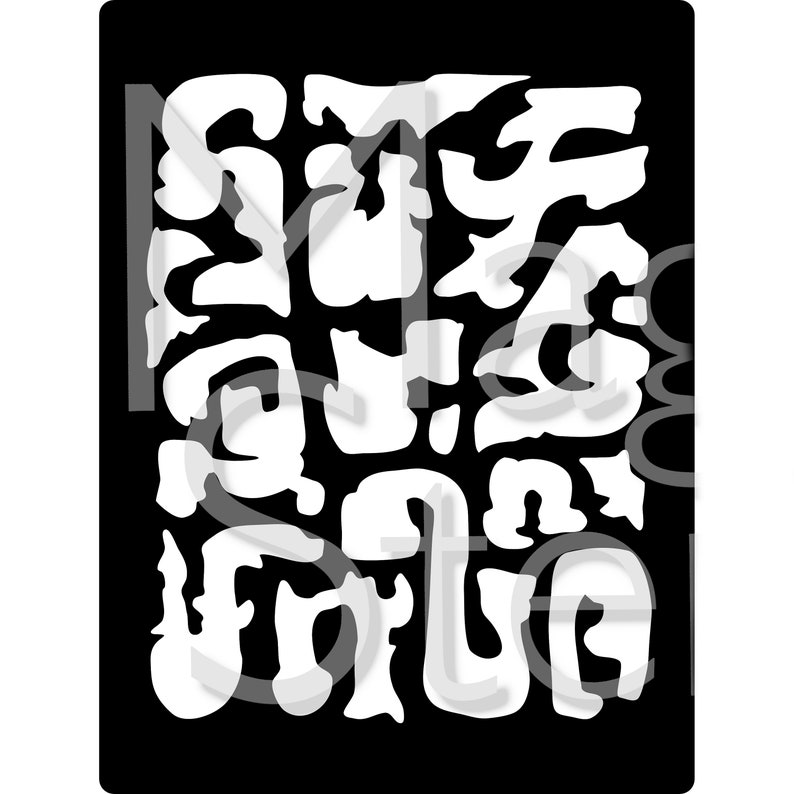 Abstracts 5 Digital Stencil Template SVG DXF Vector Files Png Pdf ...