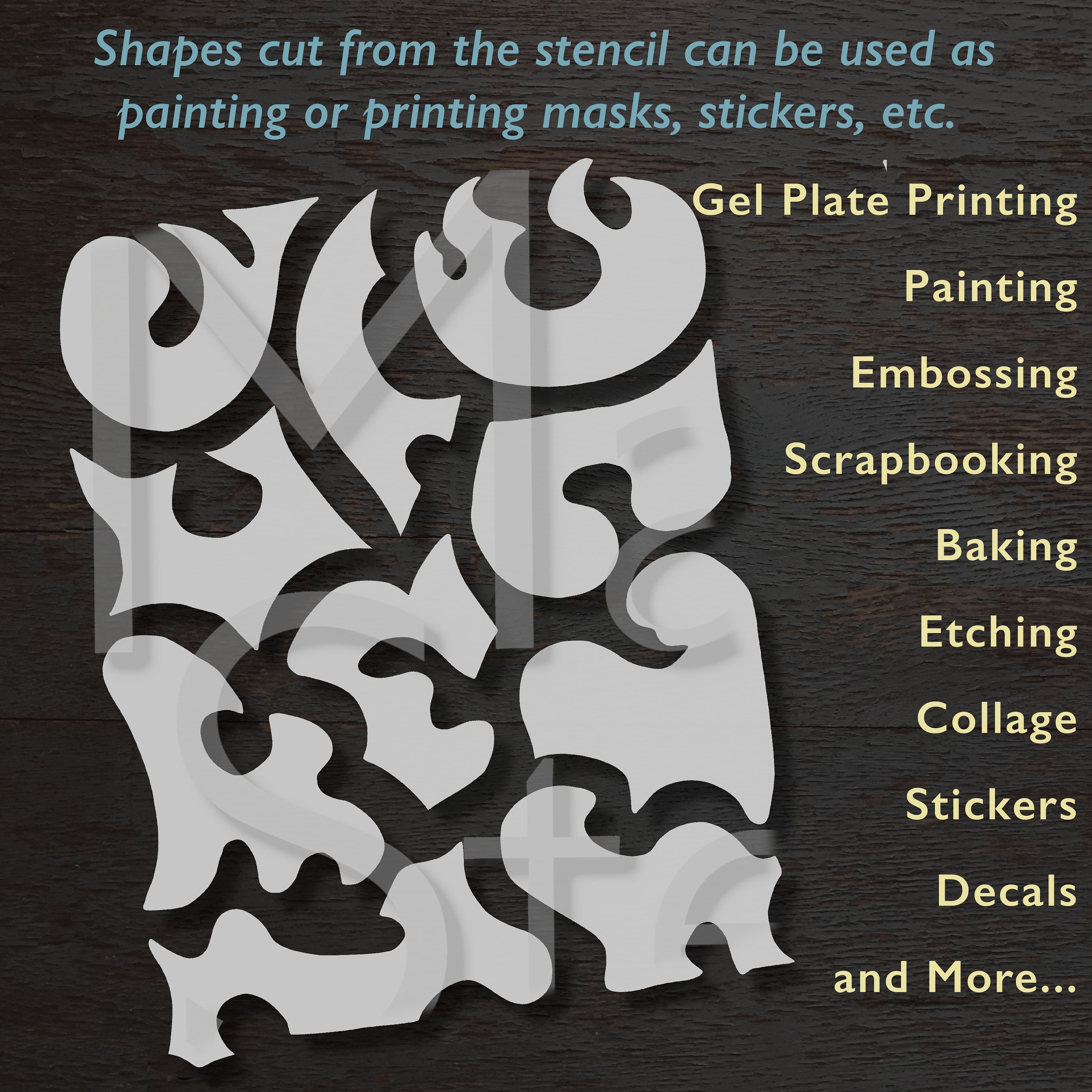 Abstracts 6 Digital Stencil Template SVG DXF Vector Files Png Pdf ...