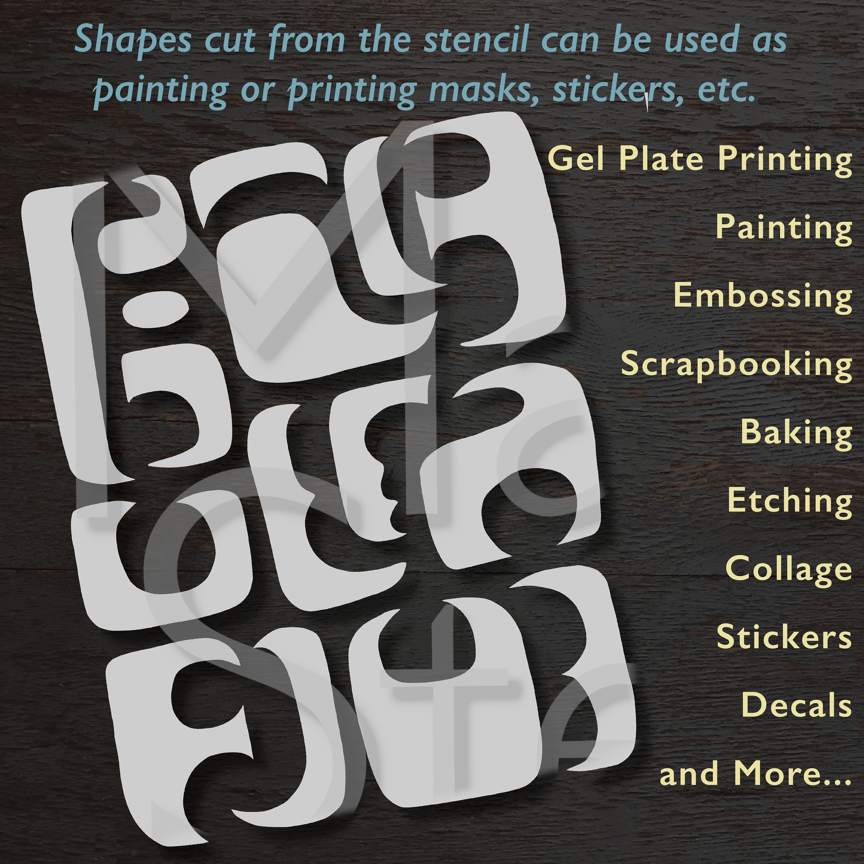 Abstracts 4 Digital Stencil Template SVG DXF Vector Files Png Pdf ...