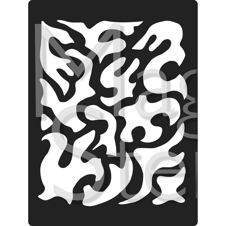 Abstracts 7 Digital Stencil Template SVG DXF Vector Files Png Pdf ...