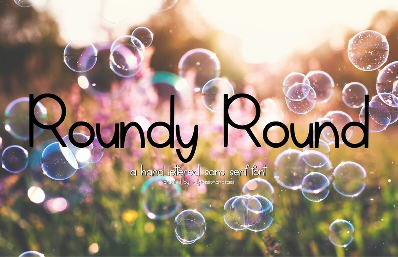 Roundy Round Font, Round Alphabet, Round Number, Sans Serif Font, Truetypefont, Instant Download ...
