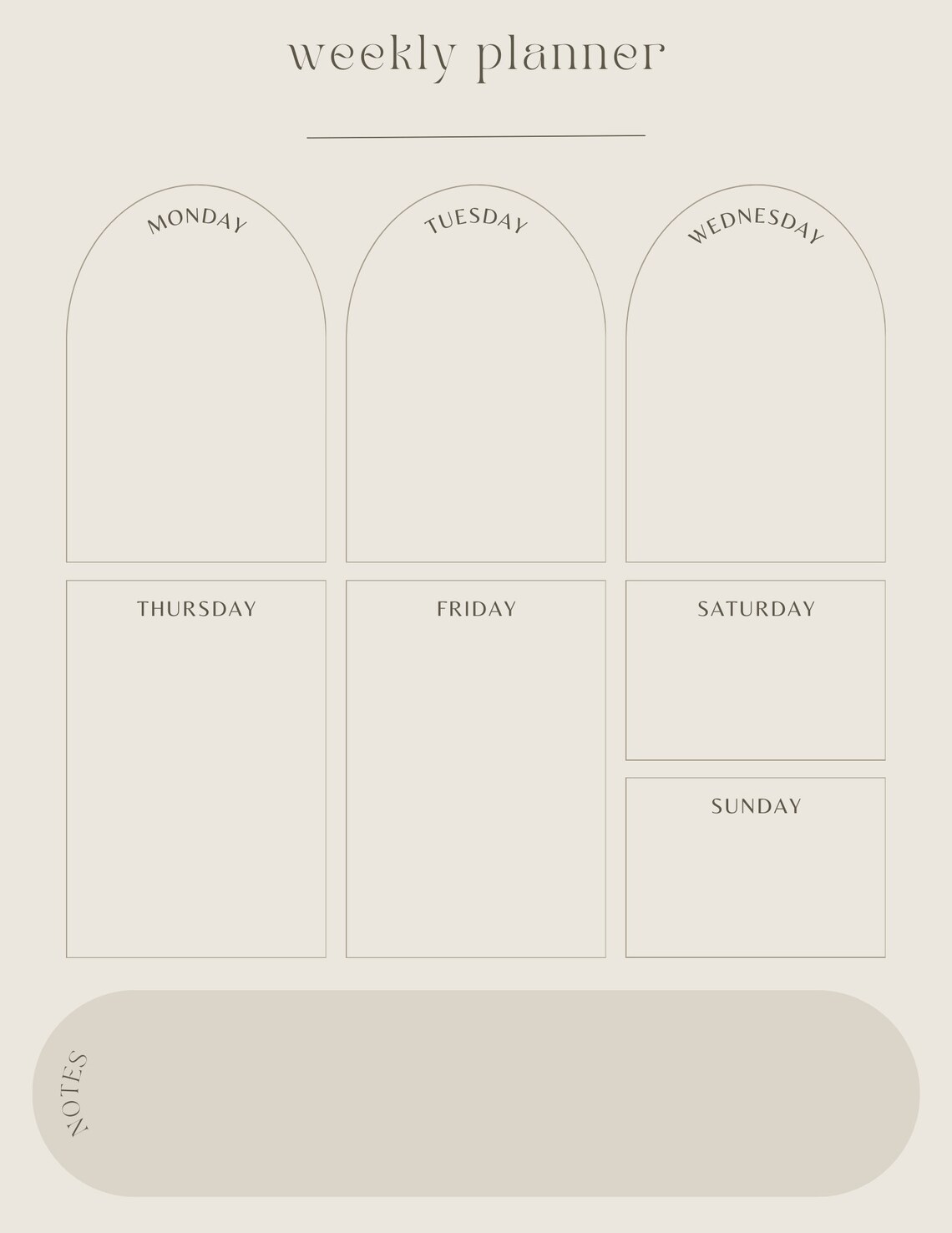 Modern Minimalistic Beige Weekly Planner - Etsy