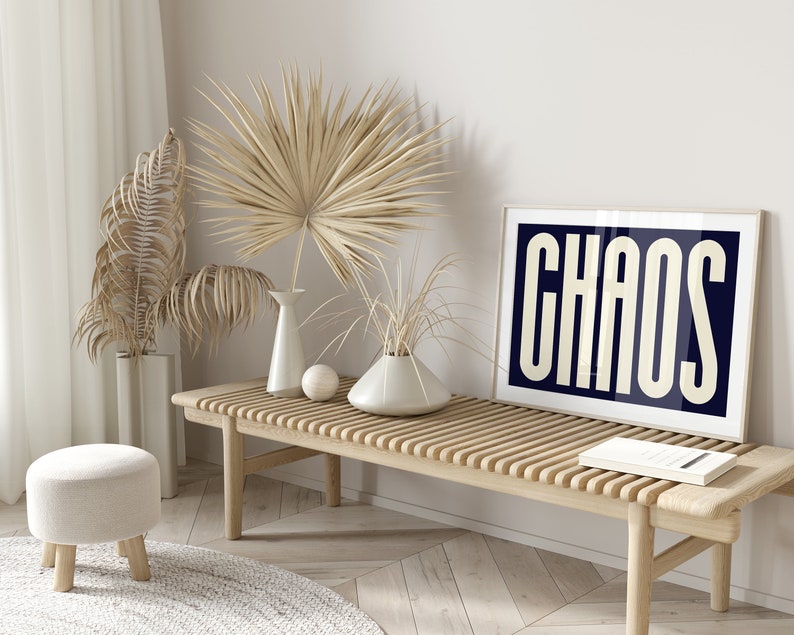Chaos Print, Wall Art Print, Bold Print, Modern Typography Print, Home ...