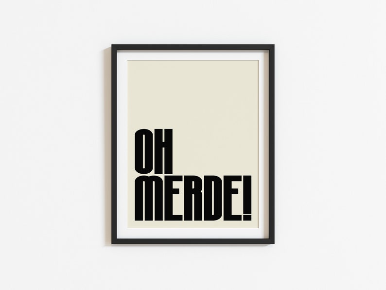 Oh Merde Wall Art Print Bold Print Modern Typography Print - Etsy
