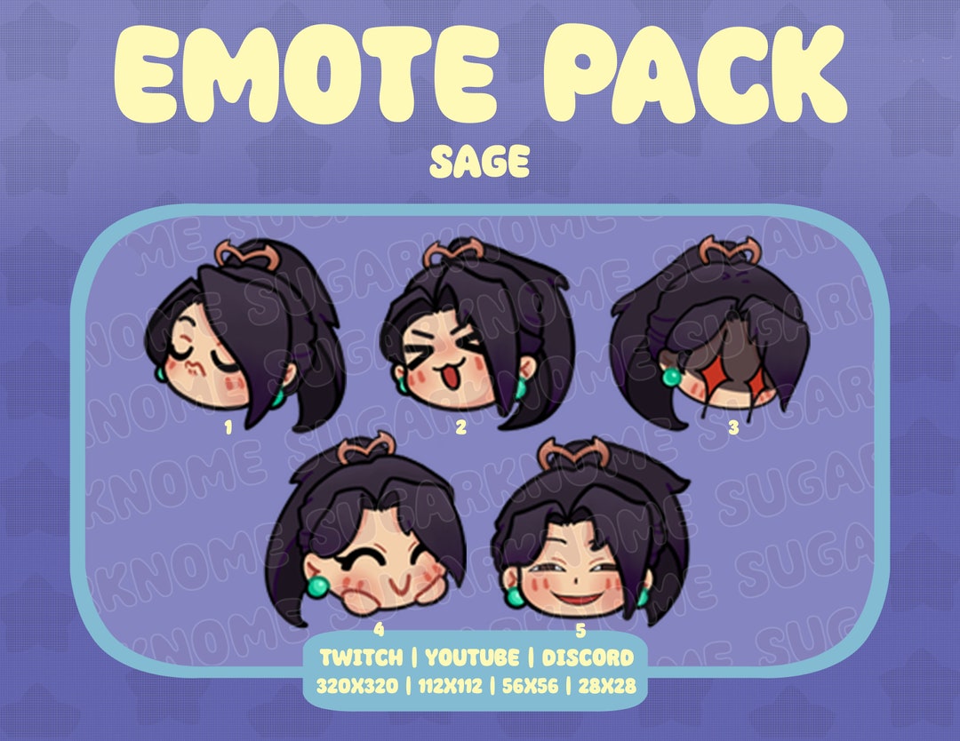 Sage Emote Bundle - VALORANT Emotes for Twitch, Youtube, Discord - Etsy