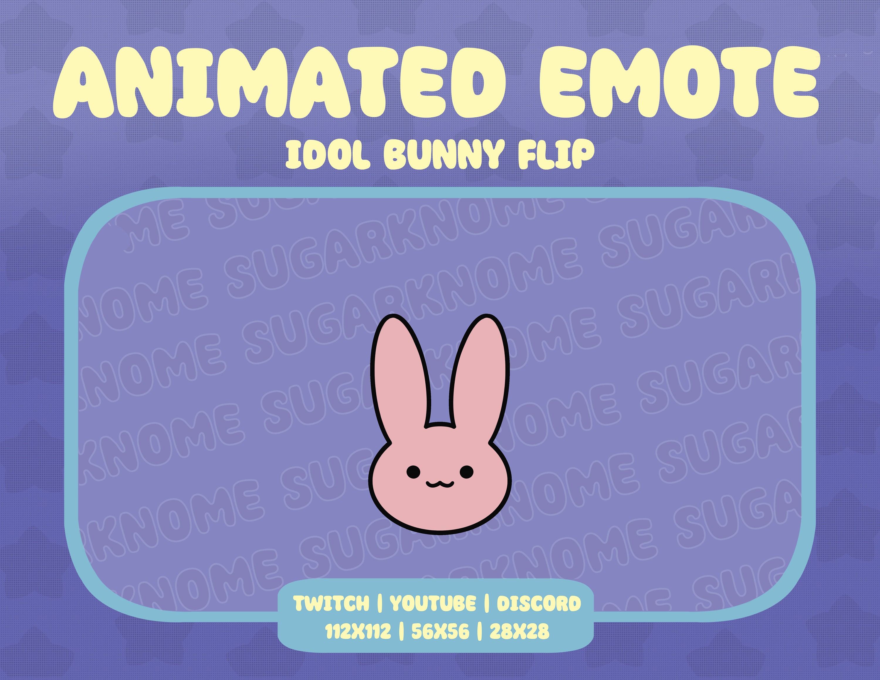 Pink Anime Bunny Flip Cute Animated Emote for Twitch - Etsy