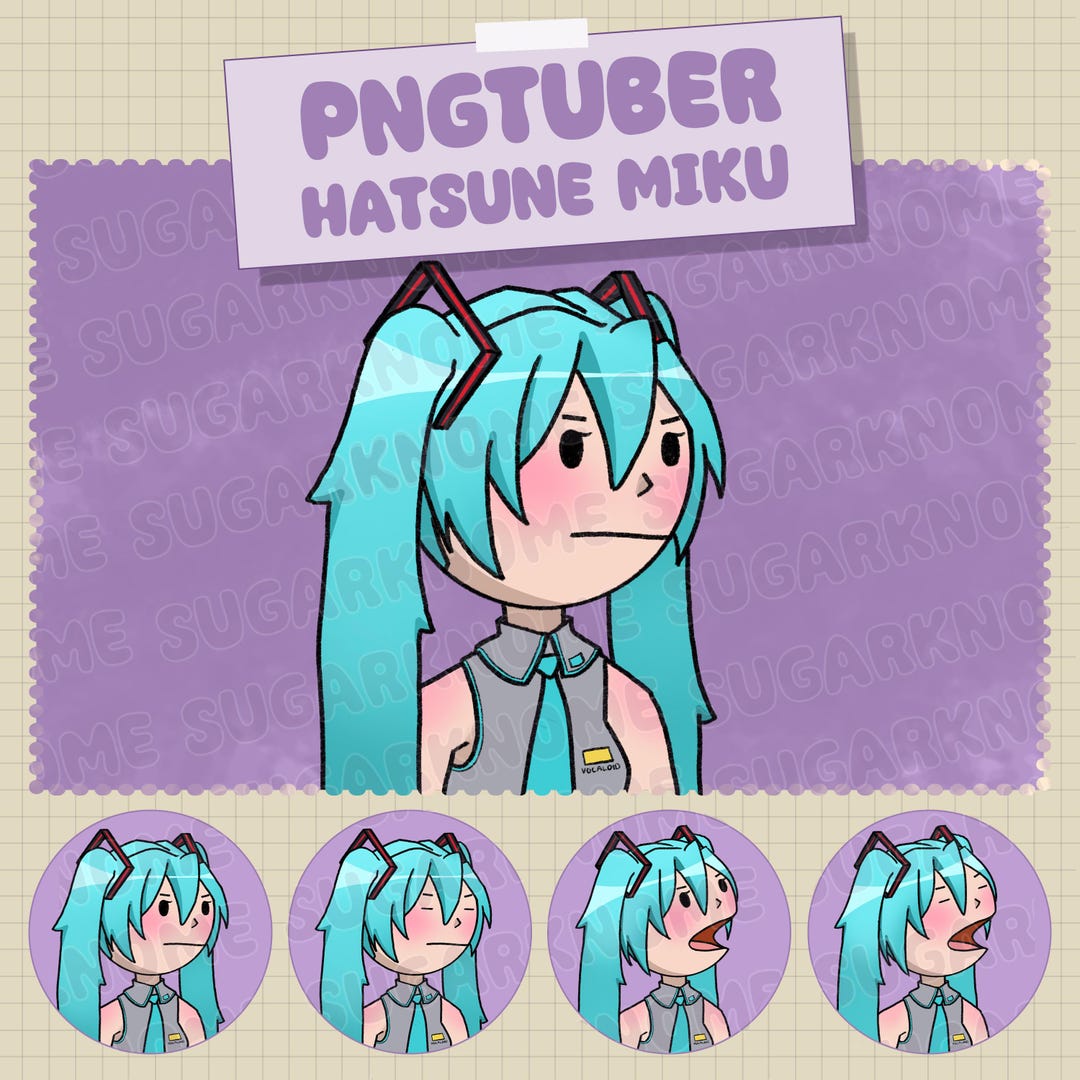 Hatsune Miku- Vocaloid Pngtuber for Twitch, Youtube, Discord - Etsy