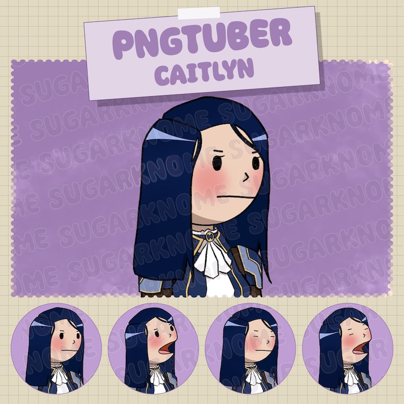 Caitlyn- ARCANE Pngtuber for Twitch, Youtube, Discord - Etsy