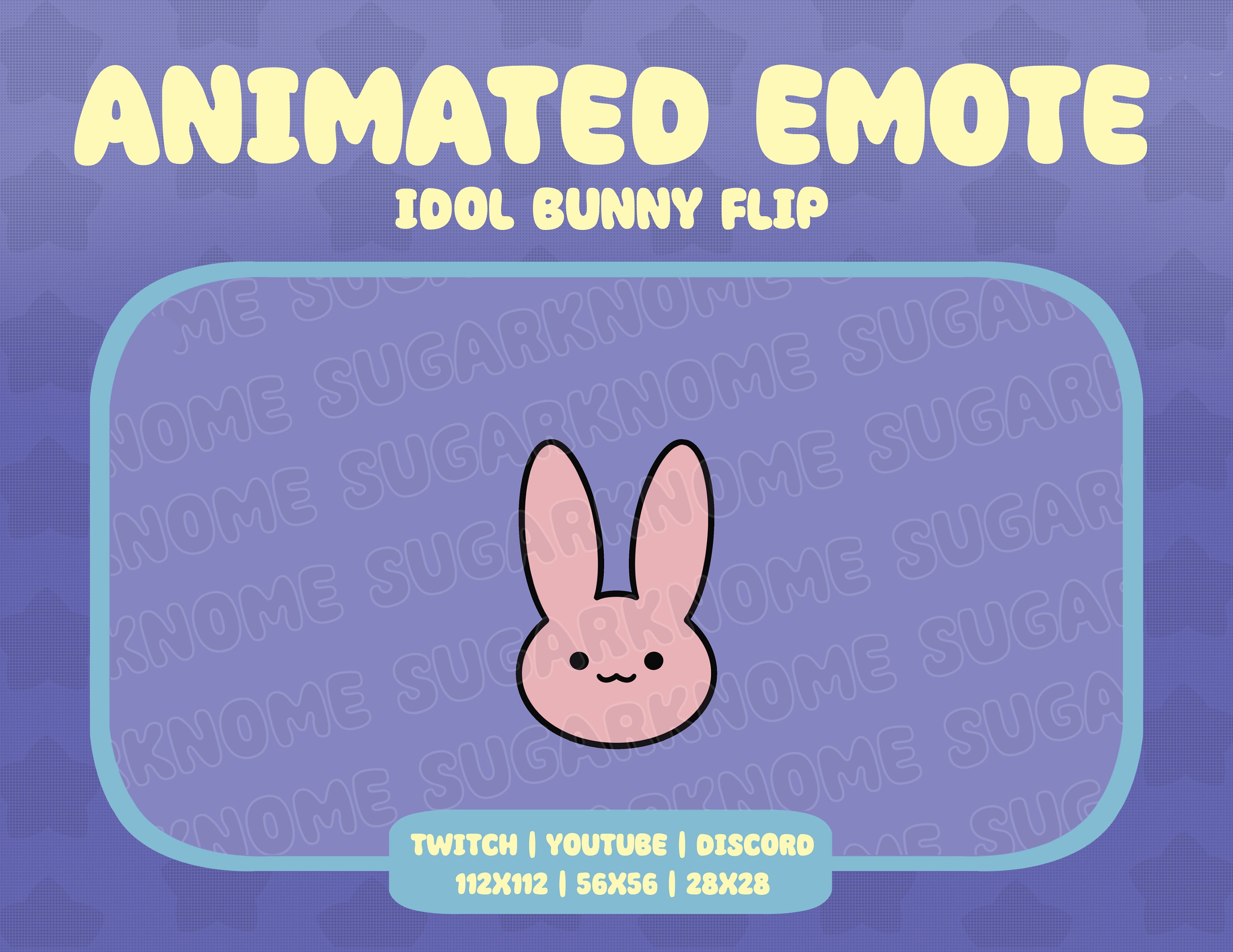 Pink Anime Bunny Flip - Cute Animated Emote for Twitch, Youtube ...