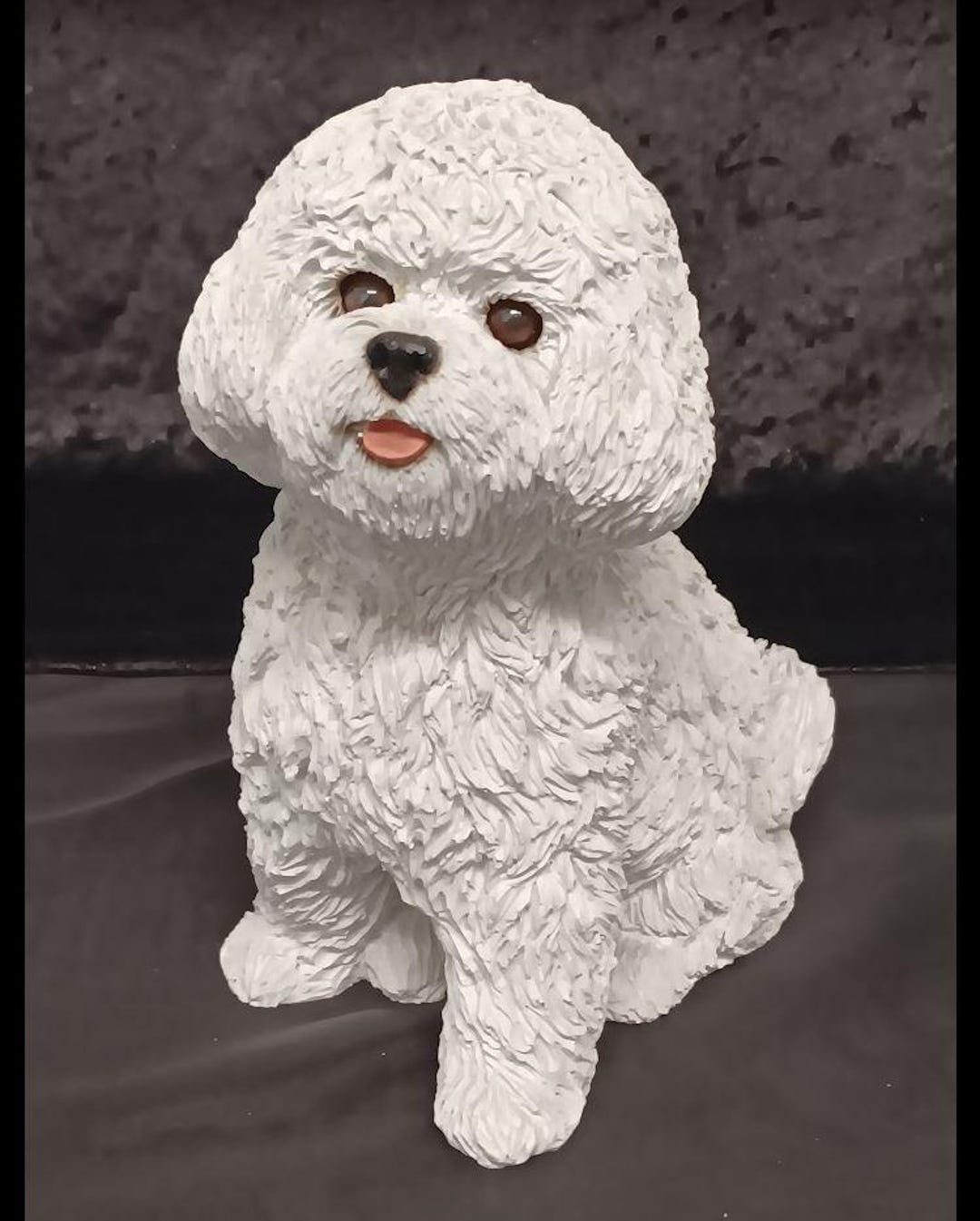 Adorable Sandicast Bichon Frise Sitting Dog Statue 8 - Etsy