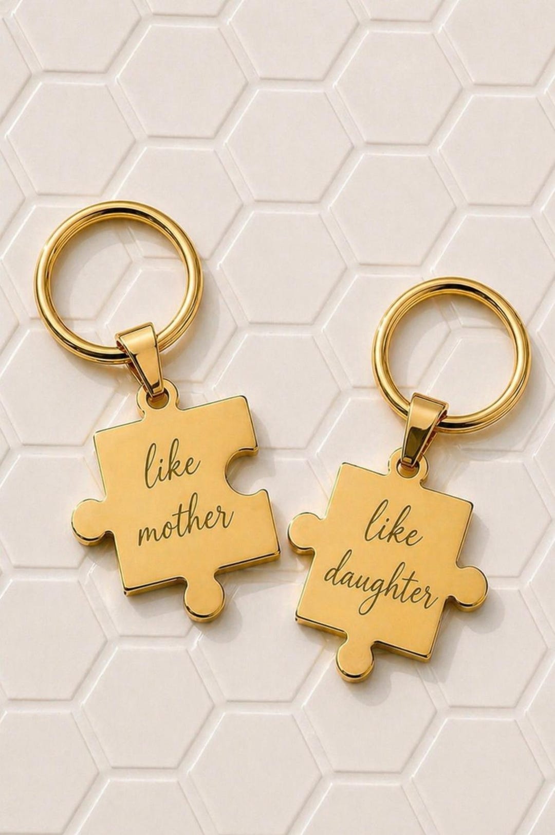 Personalized Puzzle Piece Keychain Set | Engraved Stainless Steel ...