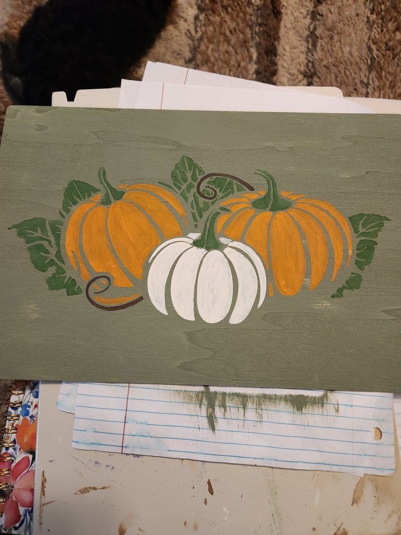 Fall Pumpkin Patch Wooden Wall Sign: Stencil Art Decor, With Jute ...
