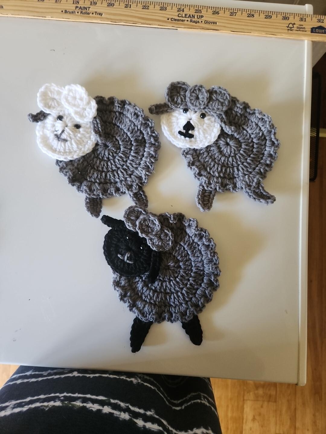 Sheep, Lamb Hand Croched Appliquet, Modif, Farm Themed, Country, Must ...