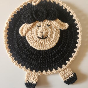 Hand Crochet Sheep Hot Pad: Farmhouse Kitchen Decor - Etsy