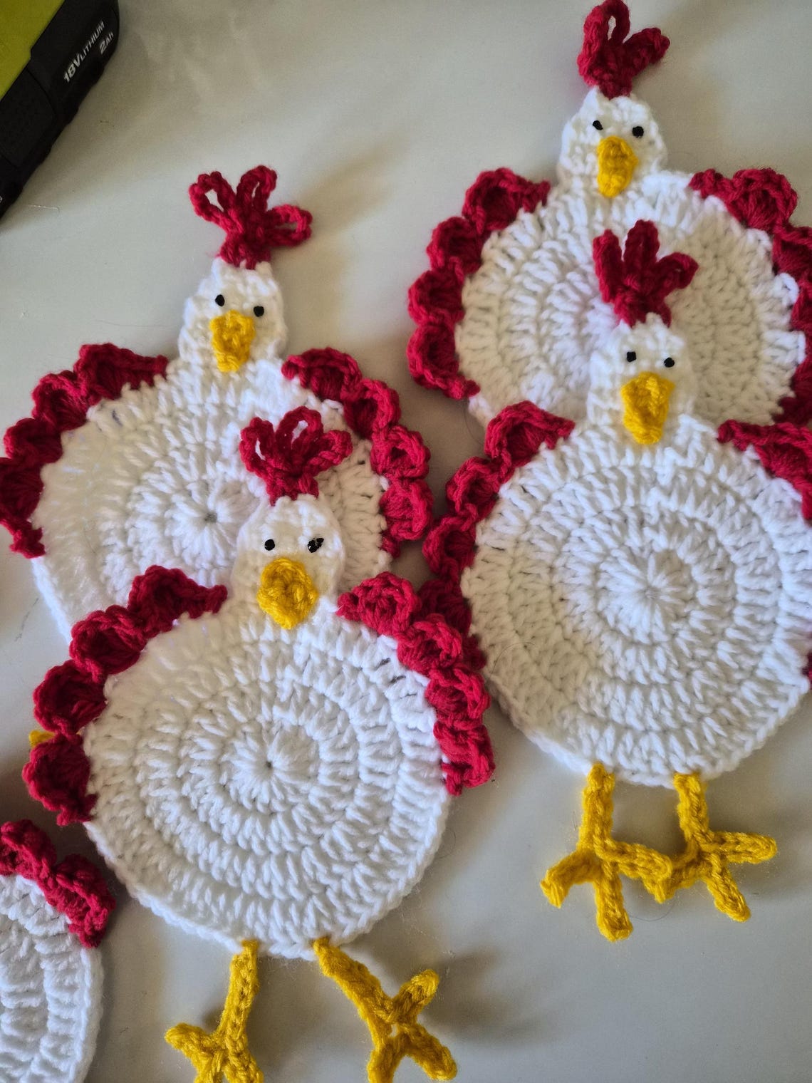 Hand Crochet Chicken Coasters, Farmhouse Decor, Set of 4 - Etsy