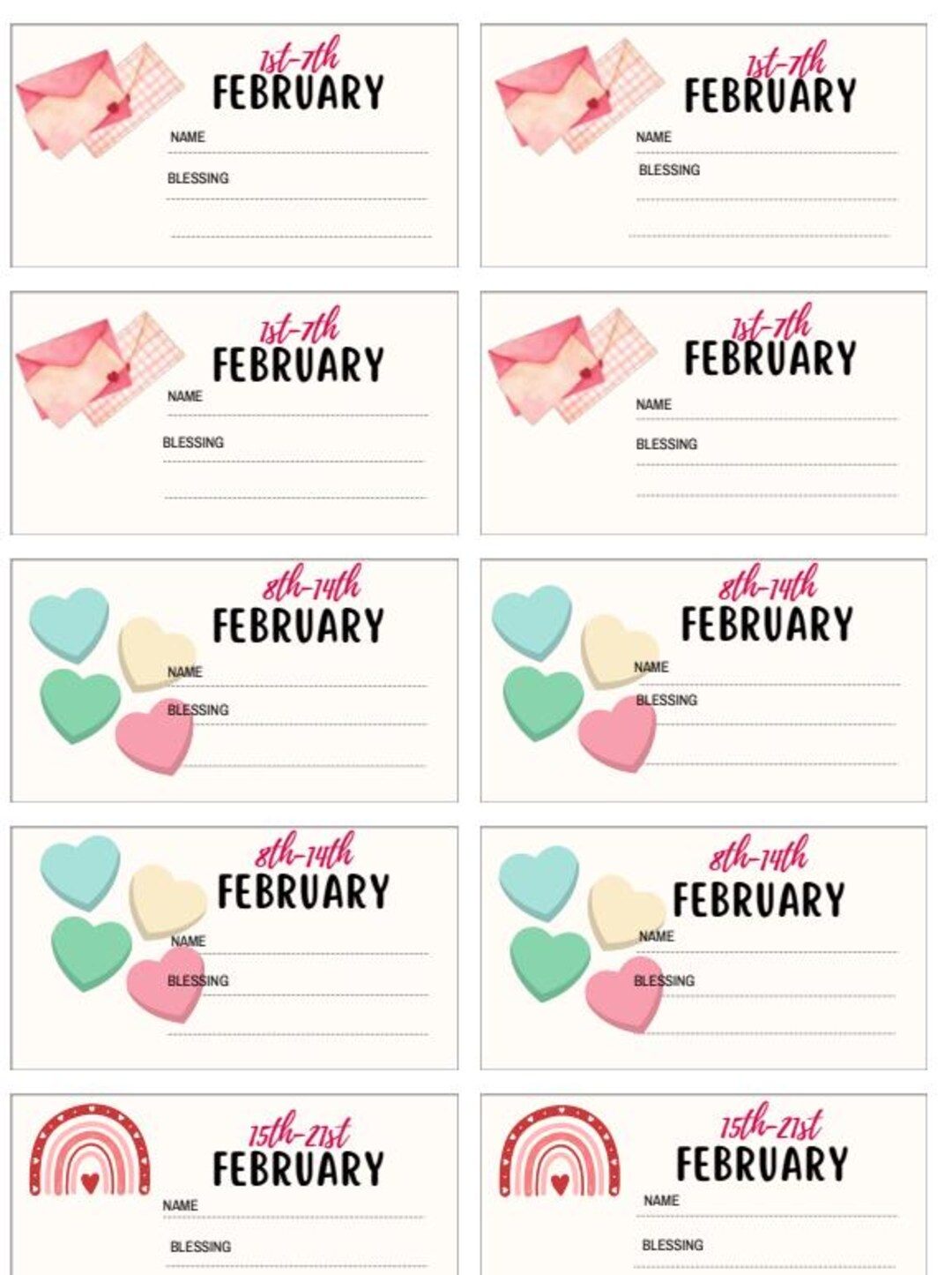 Blessing Jar February Slips; Prayer Jar; Family Weekly Focus - Etsy