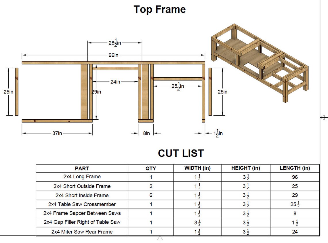T-track Equipped Woodworking Workbench Plans (PDF Plans) - Etsy