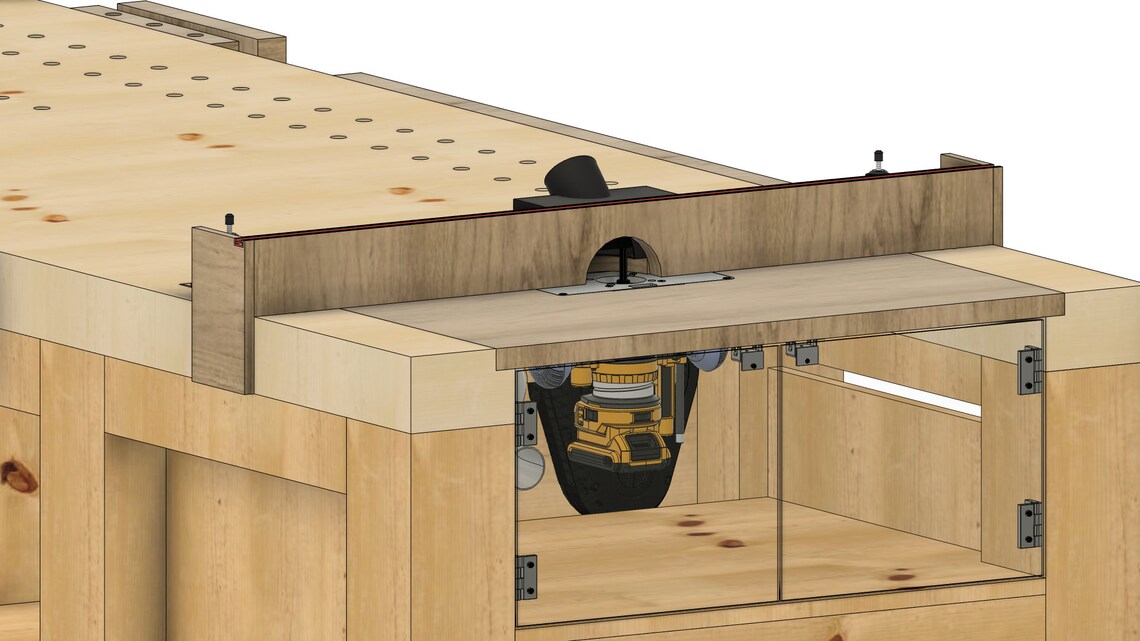 Woodworking Bench With Router Station Plans (PDF Plans) - Etsy