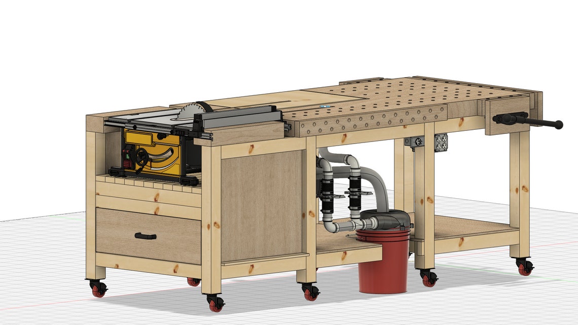 The Ultimate Workbench Lite Plans With Outfeed Table (PDF Plans) - Etsy Canada