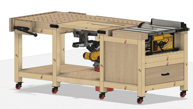 The Ultimate Workbench Lite Plans With Outfeed Table (PDF Plans) - Etsy ...