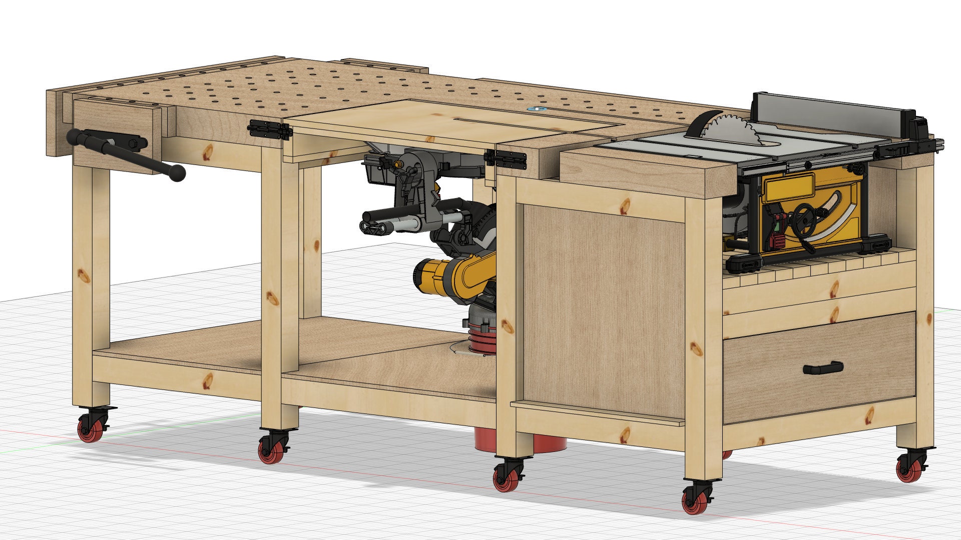 The Ultimate Workbench Lite Plans With Outfeed Table (PDF Plans) - Etsy ...