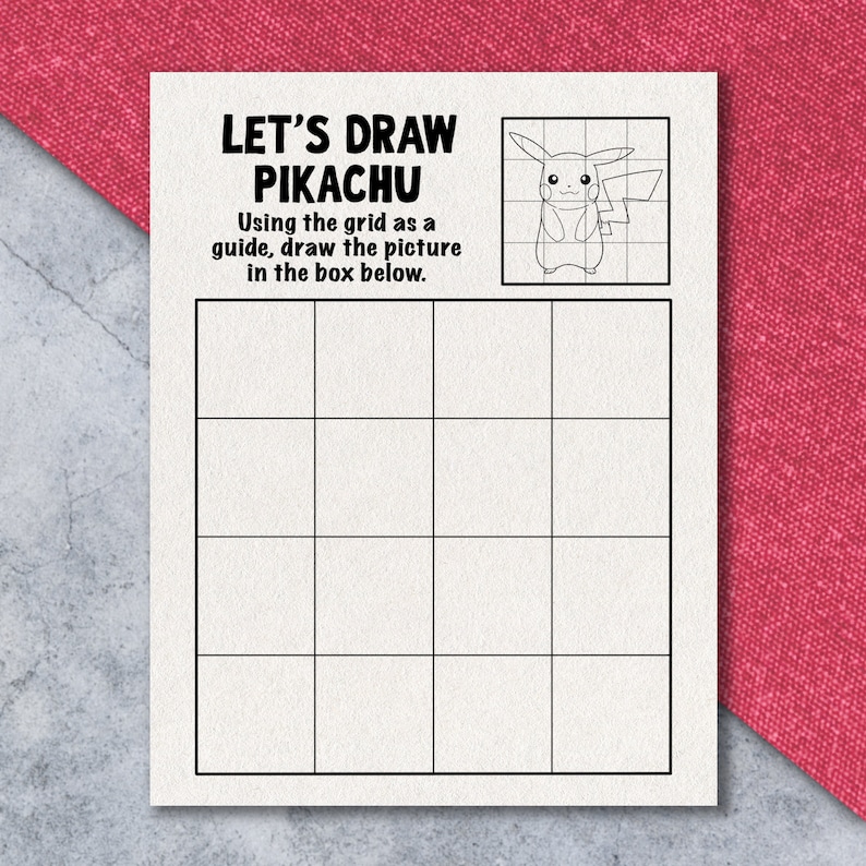 Drawing Pokemon Sheet Pokemon Simple Drawing Grid Printable Pokemon ...