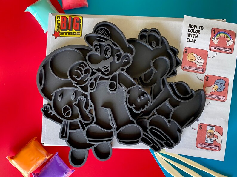 Mario Gift for Creative Person Mario DIY Clay Art Kit Unique Gift Box ...
