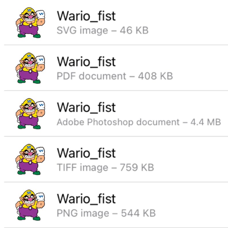 Wario SVG Clipart Wario Digital File Wario Ready to Print Wario ...