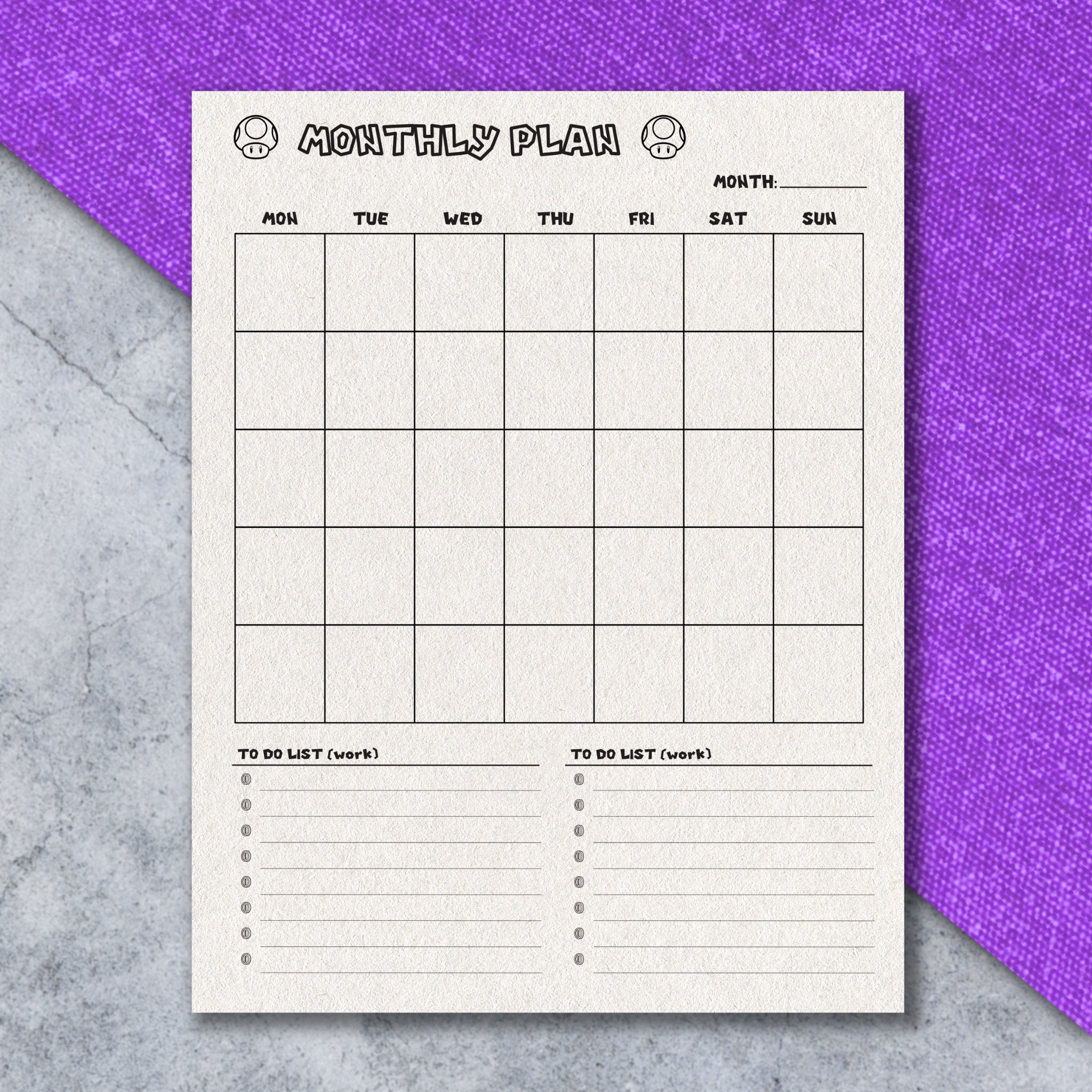 Digital Planner Schedule Mario Ready to Print Funny Planner Printable ...