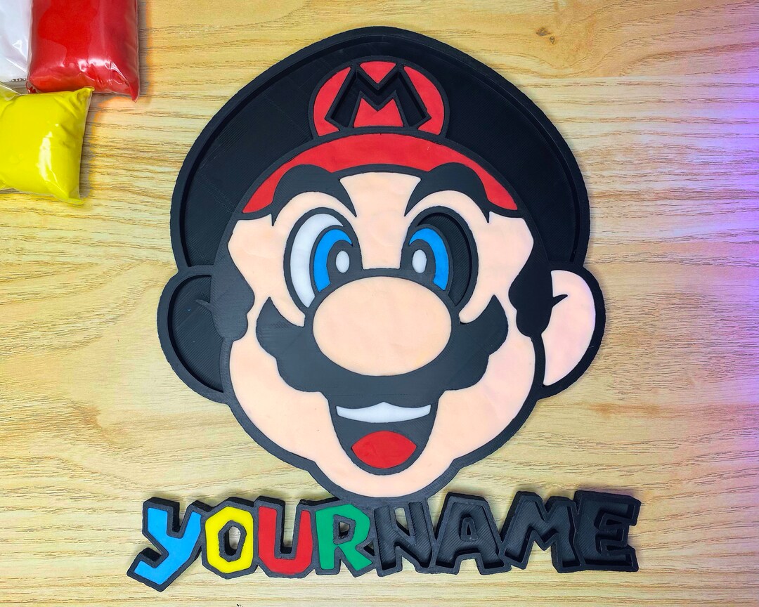 Custom Mario Sign DIY Kit Game Room Wall Sign Kid Room Sign Playroom ...