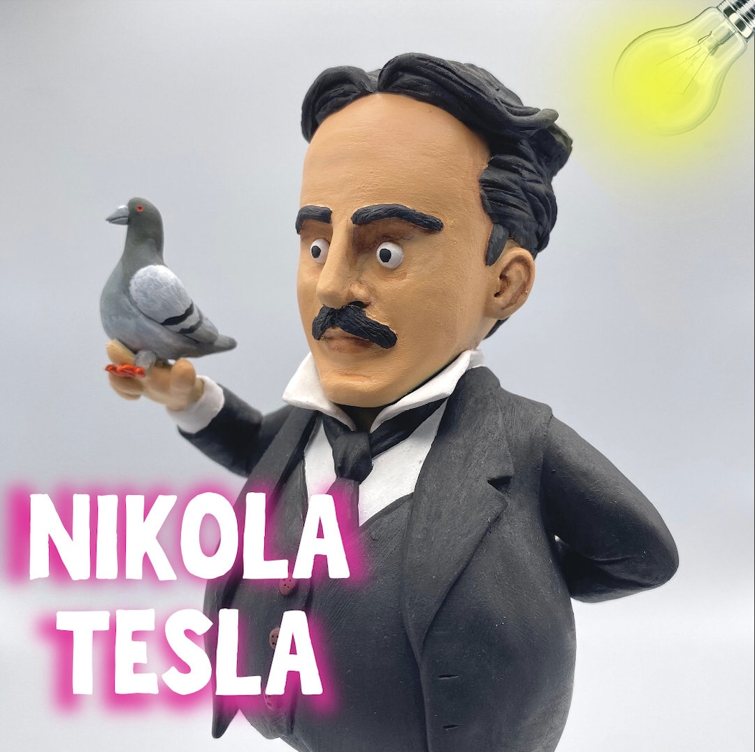 TESLA Toy Desktop Nikola Tesla Figurine Handmade Present for Dad Funny ...