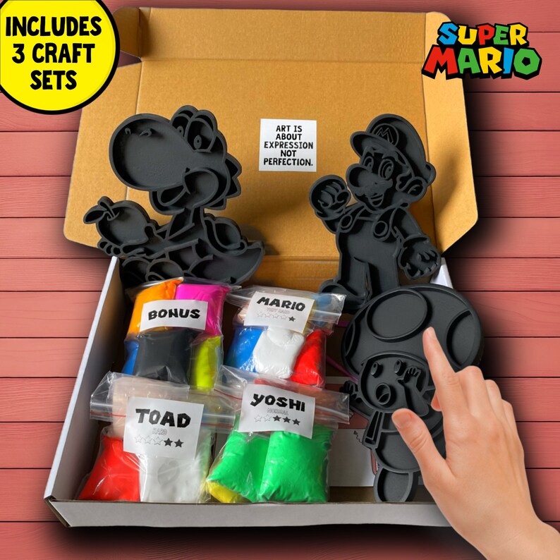 Mario Gift for Creative Person Mario DIY Clay Art Kit Unique Gift Box ...