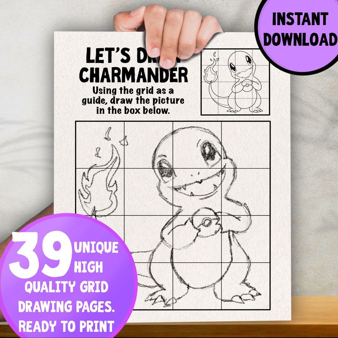 Drawing Pokemon Sheet Pokemon Simple Drawing Grid Printable Pokemon ...