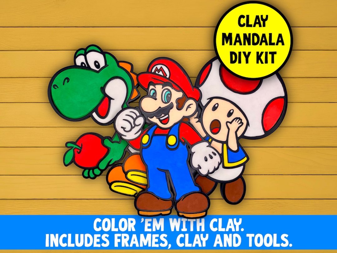 Mario Gift for Creative Person Mario DIY Clay Art Kit Unique Gift Box ...