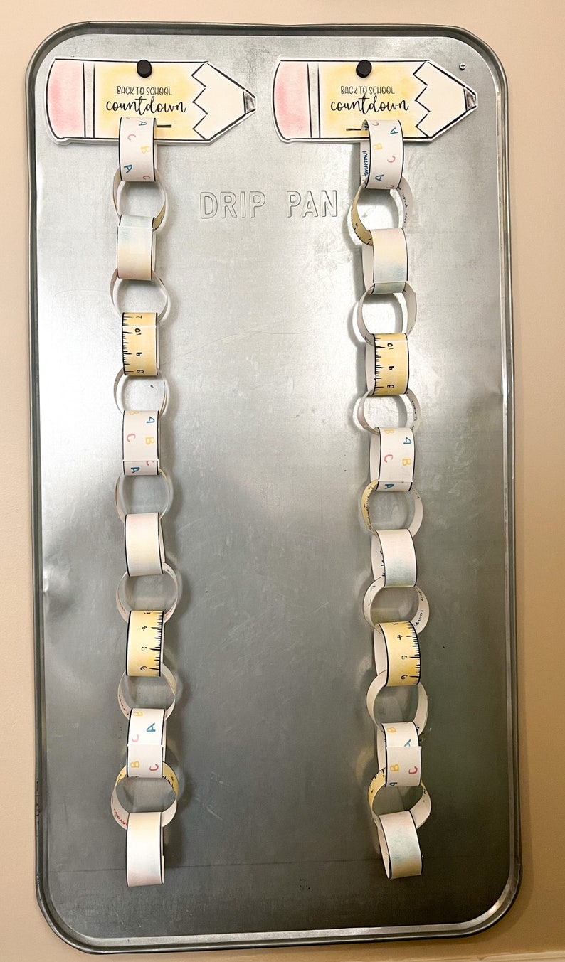 First Day of School Countdown, Paper Chain, for Kids, Printable PDF ...