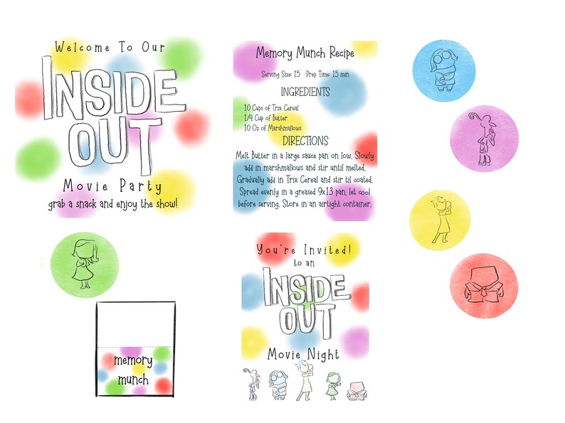 Printable Movie Night Bundle - Inside Out - Etsy