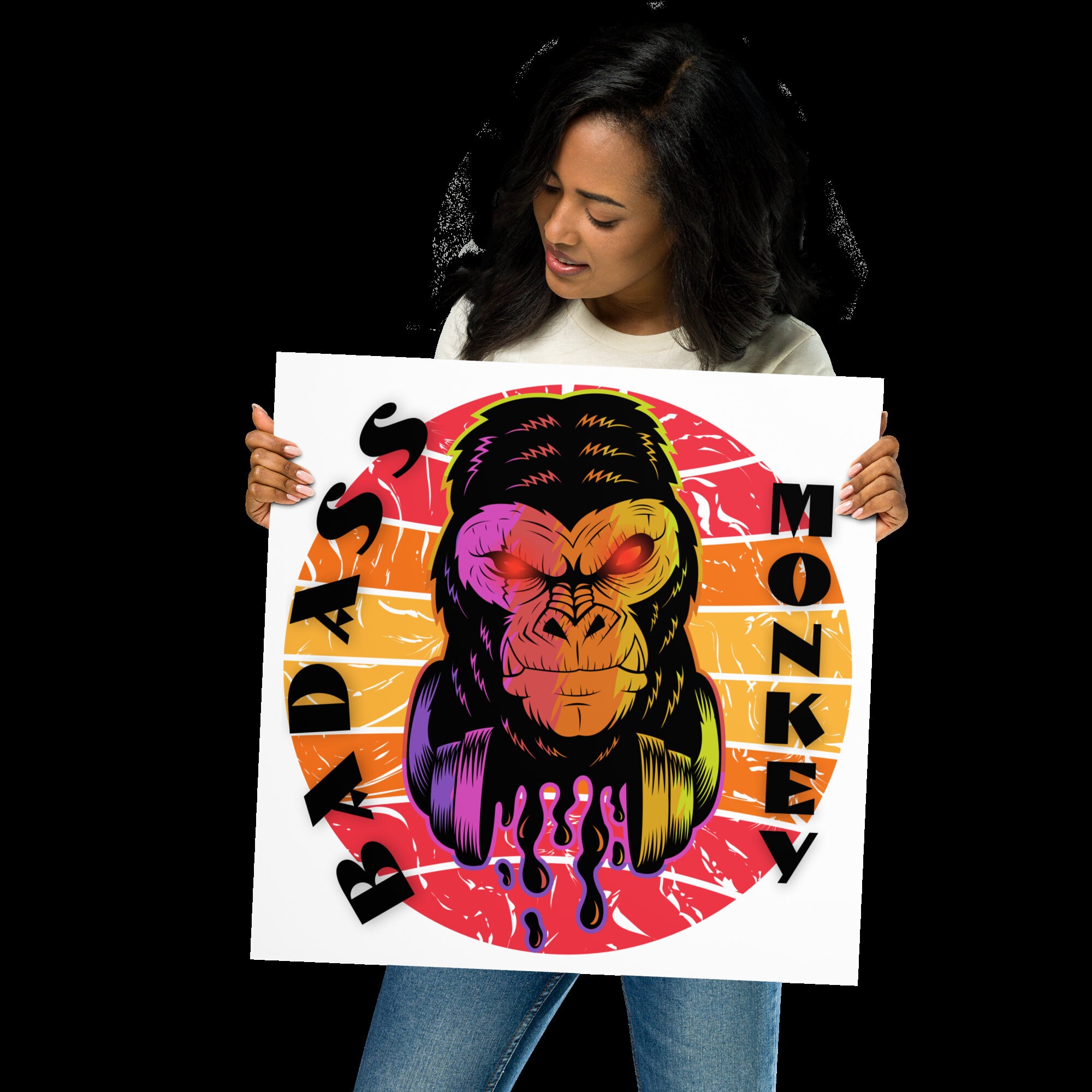 Badass Monkey Digital Download PNG Design Sublimation - Etsy