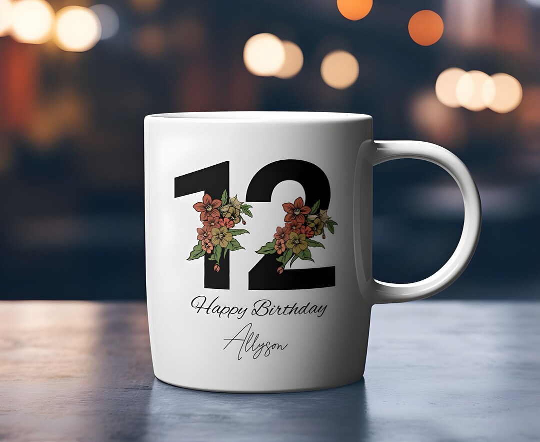 Personalized Birthday Mug Name and Age Custom Birthday Gift - Etsy
