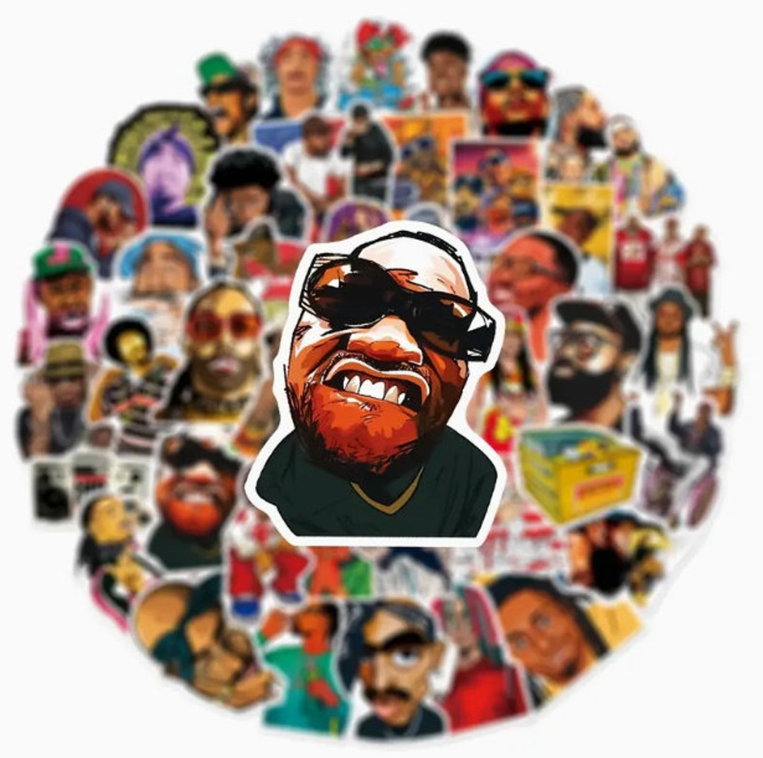50pcs. Cool Cartoon Rapper Character Stickers, Laptop, Phone, Bottle ...