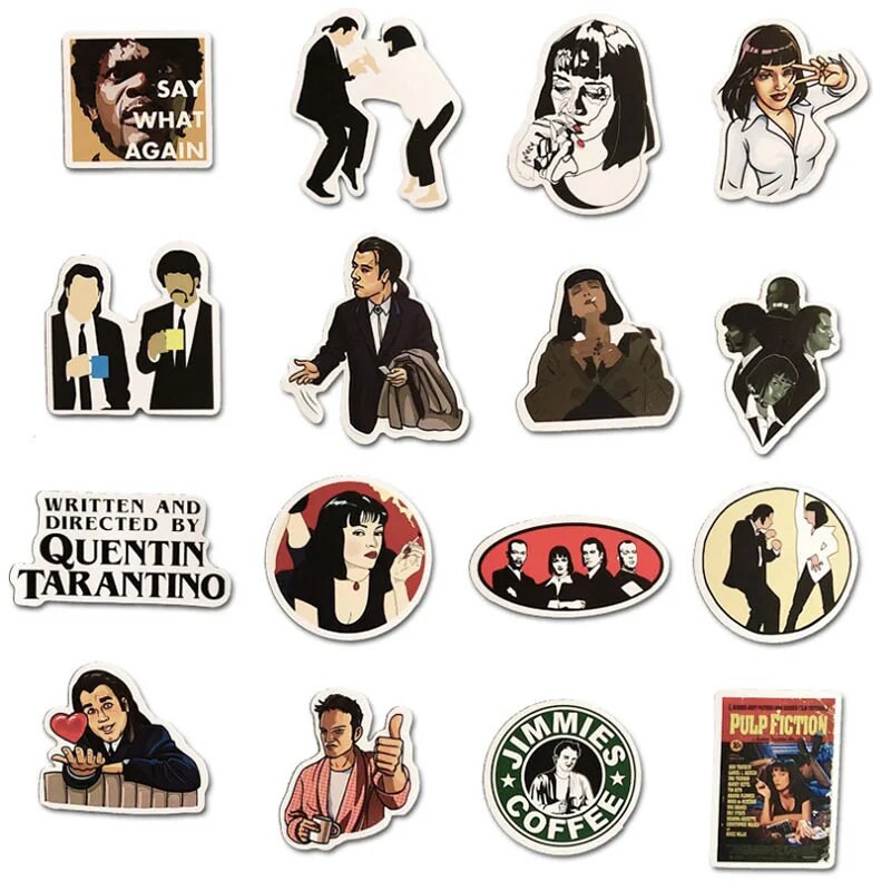 10/30/50 Stickers Cartoon Movie Pulp Fiction Fan Art, Cool Sticker Set ...