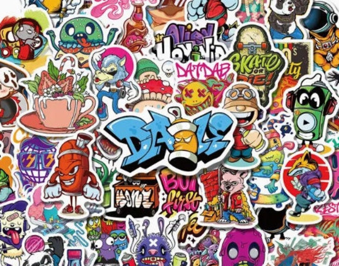 50pcs. Cool Cartoon Graffiti Sticker, Laptop, Phone, Bottle, Gift ...