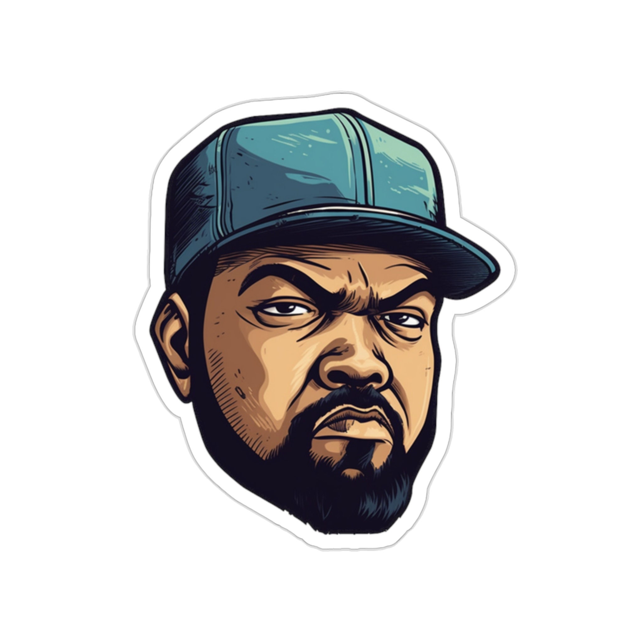 Ice Cube Rapper Sticker, Cool, Fresh Cut-out Sticker, N.W.A Legend ...