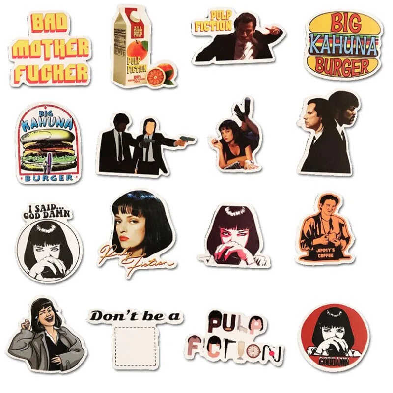 10/30/50 Stickers Cartoon Movie Pulp Fiction Fan Art, Cool Sticker Set ...
