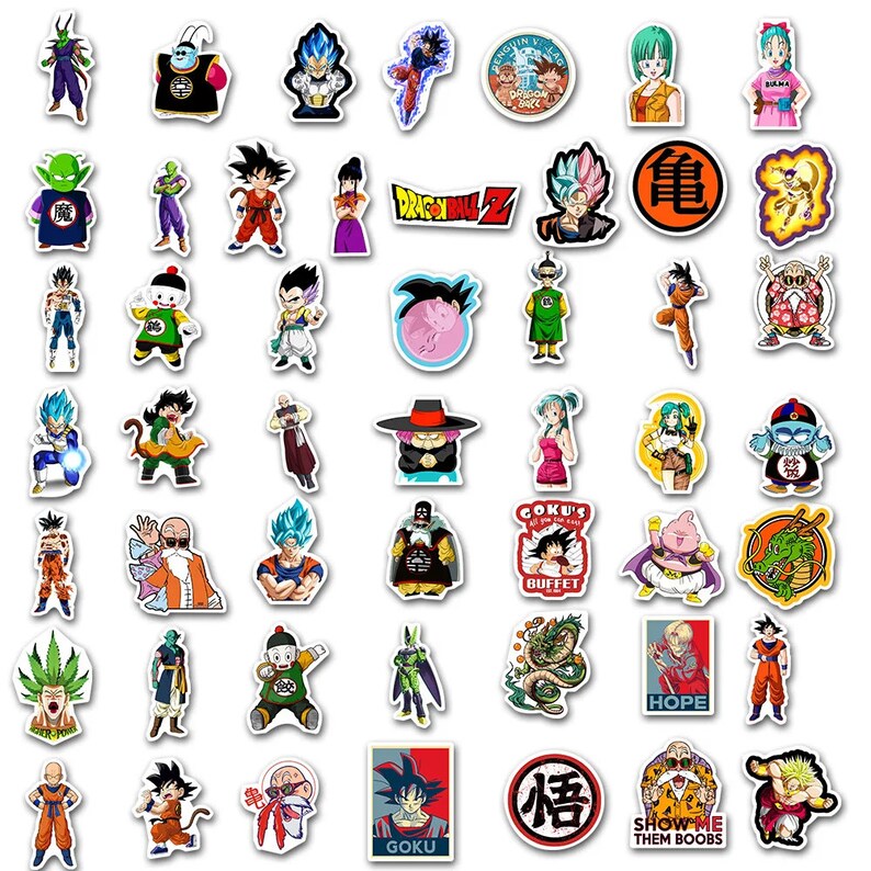 100pcs. Dragon Ball Cartoon Fan Art Stickers, Famous Anime, Merchandise ...