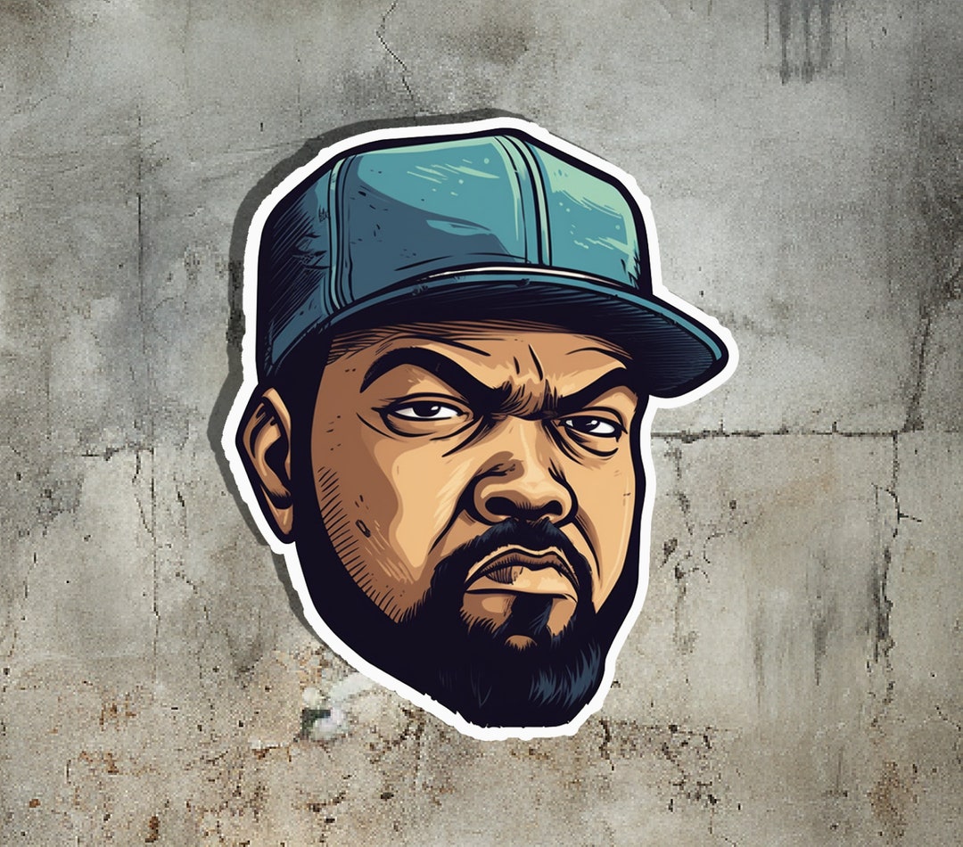 Ice Cube Rapper Sticker, Cool, Fresh Cut-out Sticker, N.W.A Legend ...