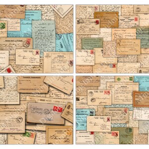 Vintage Mail Digital Paper Set | Printable Paper | Collage Sheets ...
