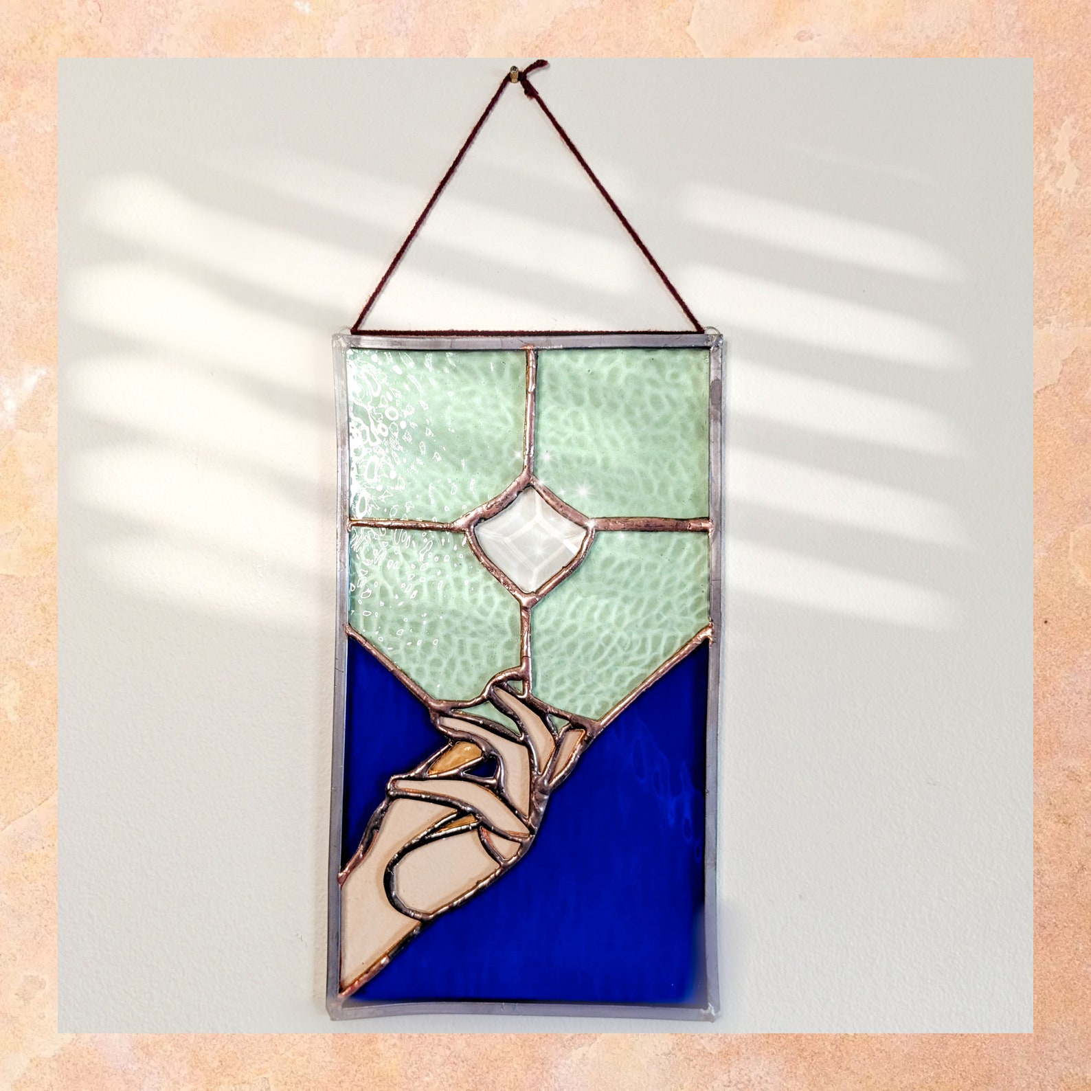Handmade Stained Glass Window Display, spark hand and Star - Etsy