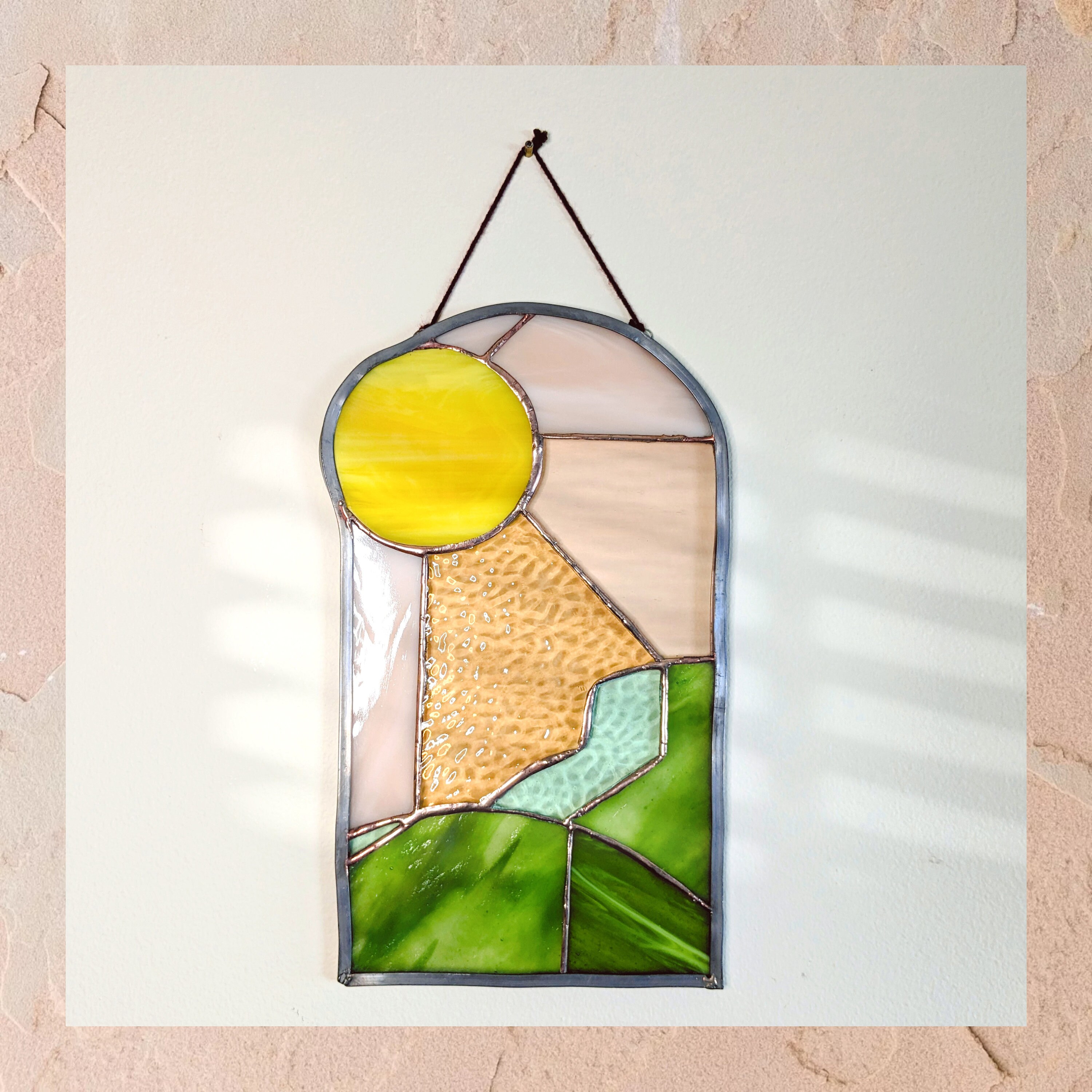 Handmade Stained Glass Window Display, Hills Alight - Etsy