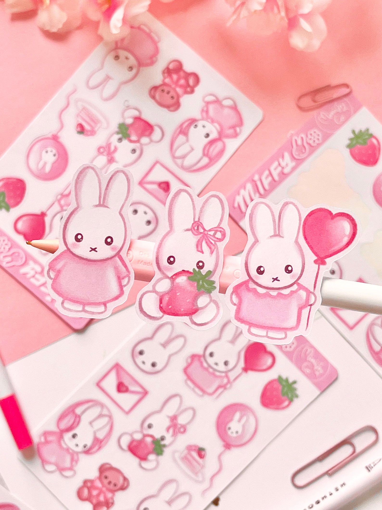 Miffy Sticker Sheet Miffy Sticker Valentines Stickers Pink Miffy ...